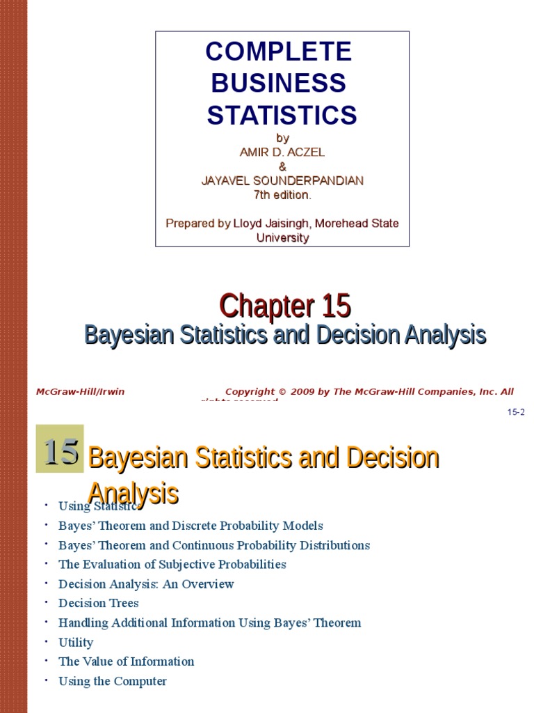 Complete Business Statistics: Bayesian Statistics and Decision Analysis | PDF | Bayesian ...