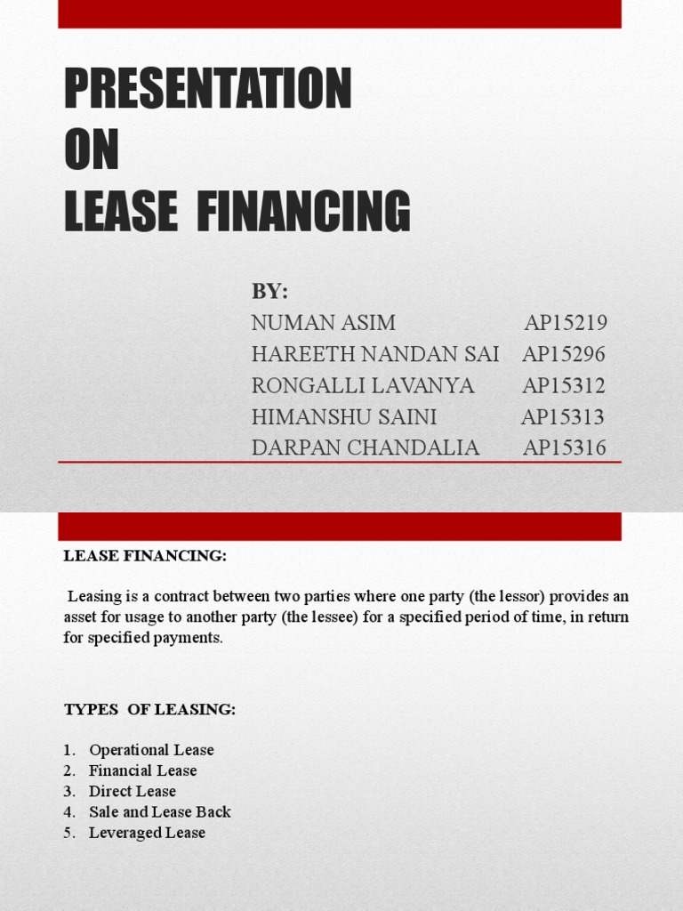 Leasing Ppt | Lease | Loans
