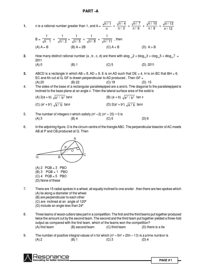 NMTC Paper 2011 | PDF | Elementary Geometry | Elementary Mathematics
