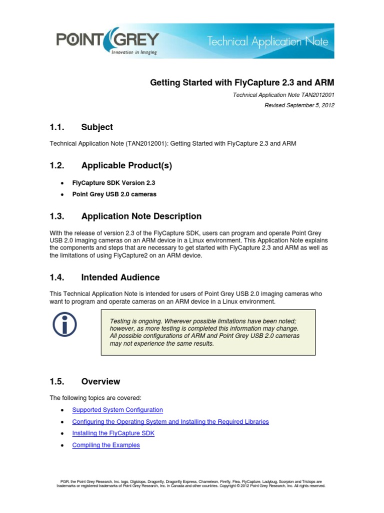 TAN2012001 Getting Started FlyCap2.3 ARM | PDF | Ubuntu (Operating ...