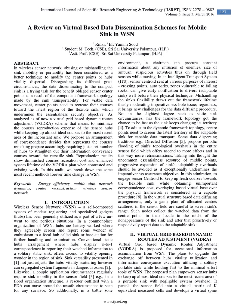 A Review On Virtual Based Data Dissemination Schemes For Mobile Sink In