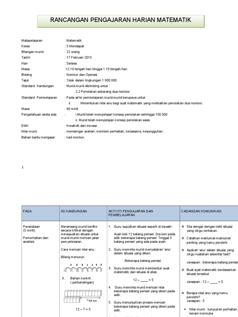 RPH 6 Tolak 3 Anu | PDF | Karier & Perkembangan | Metode & Bahan Ajar