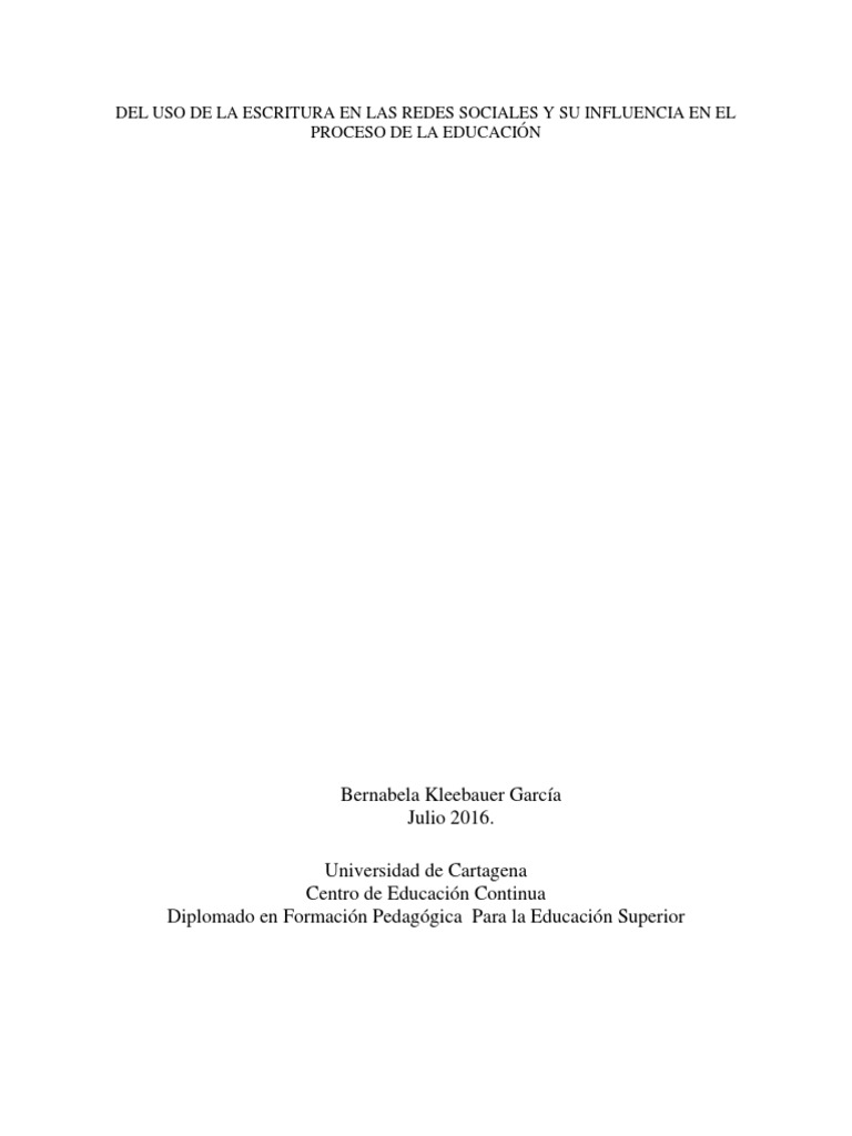 Influencia de la escritura en redes sociales | PDF | Servicio de redes ...