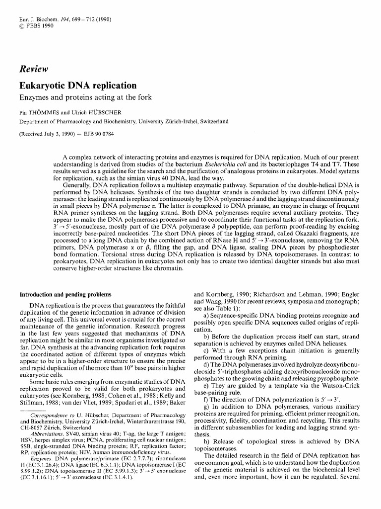 Eukaryotic DNA Replication Review | Download Free PDF | Dna Replication ...