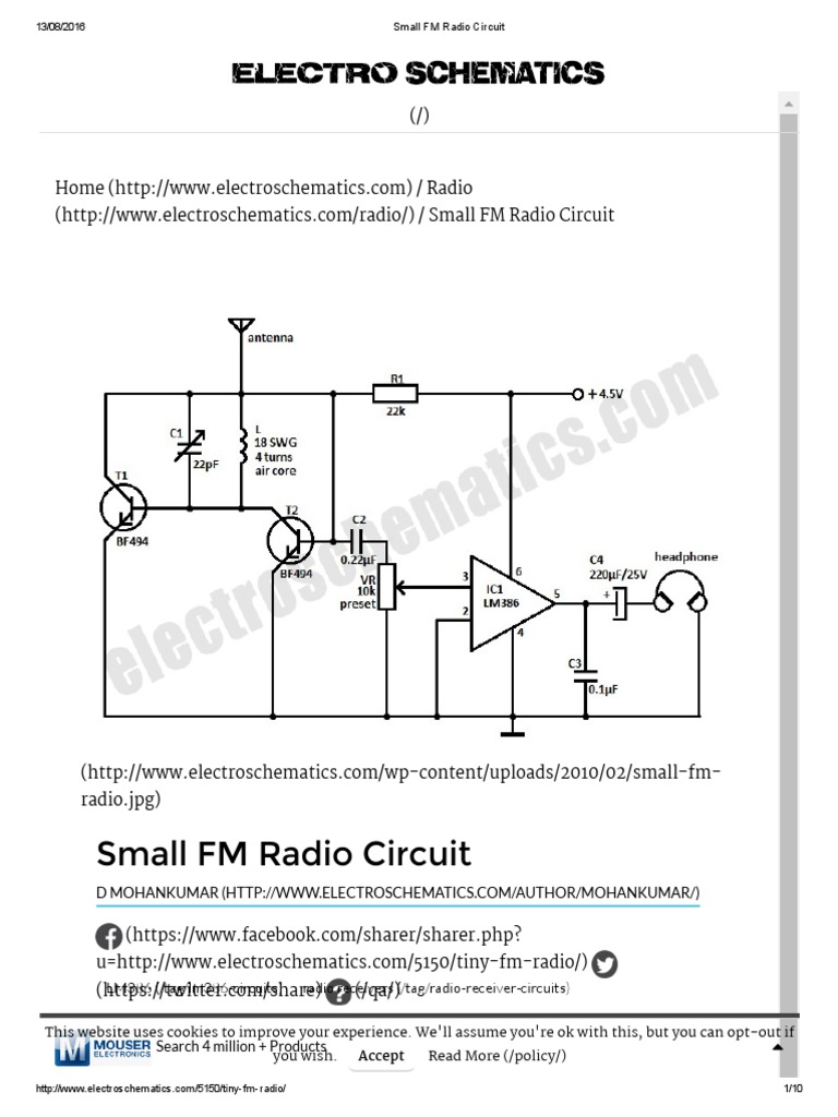 Small FM Radio Circuit PDF | PDF | Electronic Circuits | Frequency ...