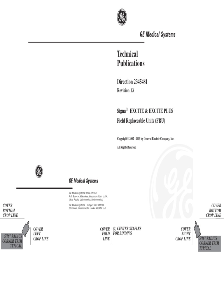 Signa EXCITE & EXCITE PLUS Field Replaceable Units (FRU) | PDF ...