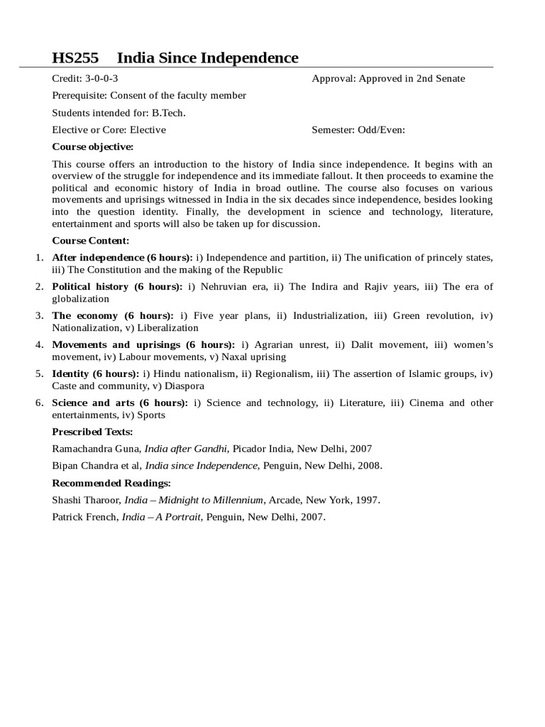 History of India Post-Independence | PDF | Politics | Travel