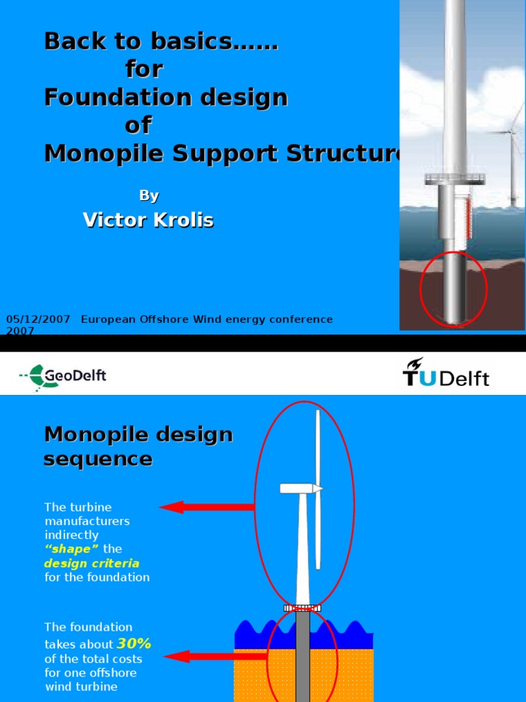 Foundation Design of Monopile Support Structures.ppt | Offshore Wind Power | Wind Turbine