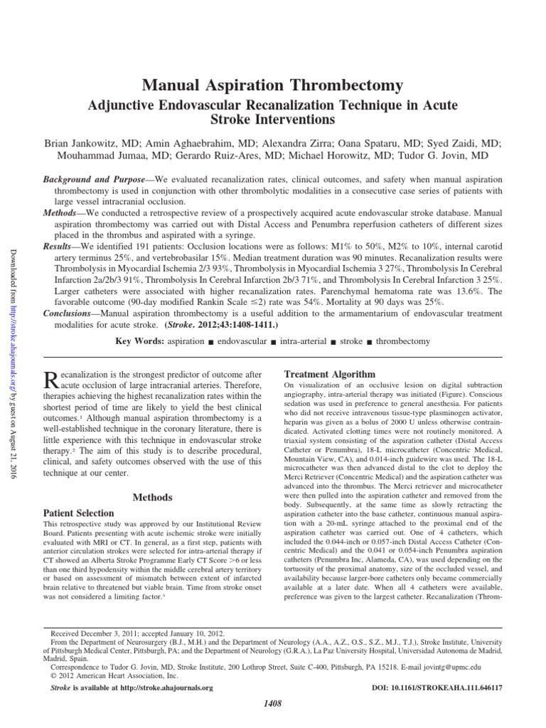 Stroke 2012 Jankowitz 1408 11 | PDF | Stroke | Ischemia