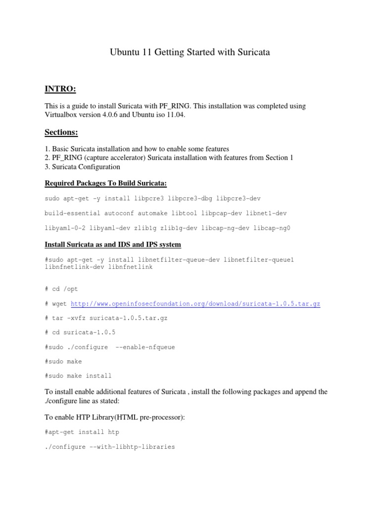 Suricata - Ubuntu Getting Started With Suricata | PDF | Unix ...