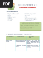SESIÓN DE APRENDIZAJE #31 Leemos y Creamos Adivinanzas | PDF | Maestros | Aprendizaje