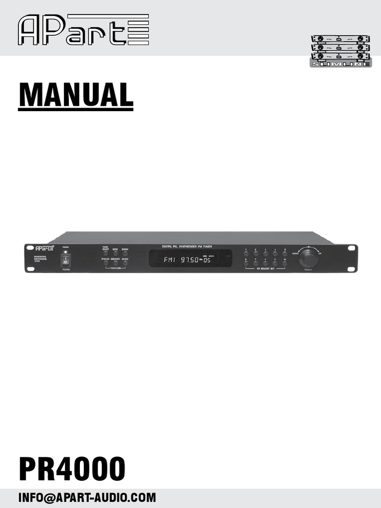 Manual PR 4000 | PDF | Frequency Modulation | Sound Production Technology