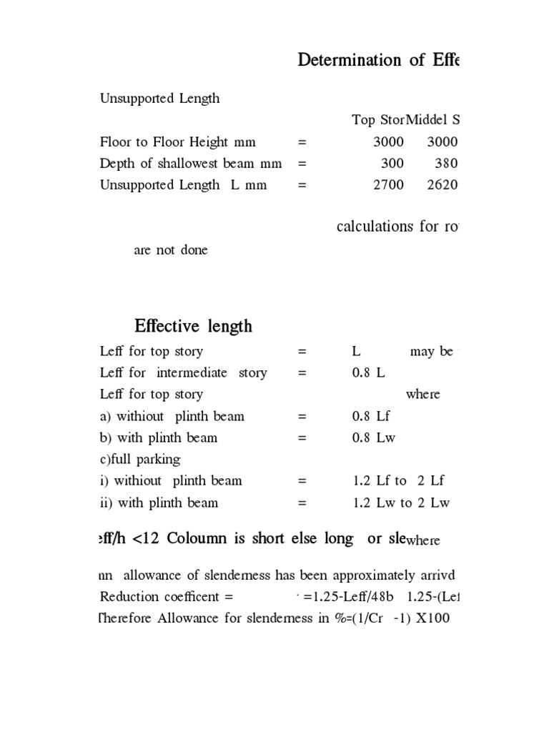 Col Eff Lenth & Slenderness Effect | PDF
