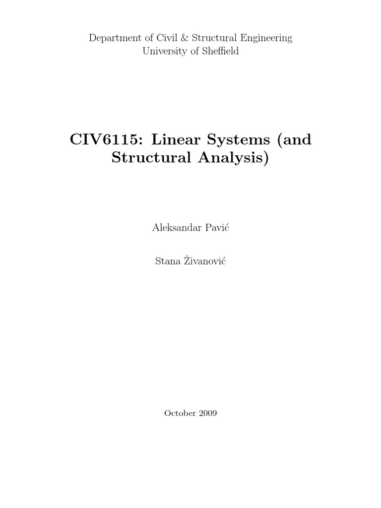 Linear Analysis of Structure | PDF | Matrix (Mathematics) | Signal ...
