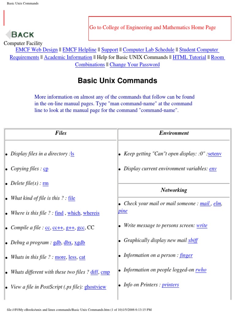Basic Unix Commands | PDF | Filename | Computer File