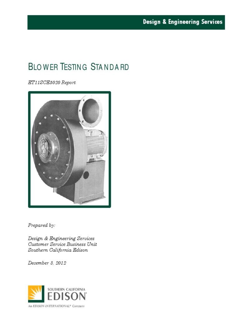 Blower Testing Standards | PDF | Efficient Energy Use | Pacific Gas And ...
