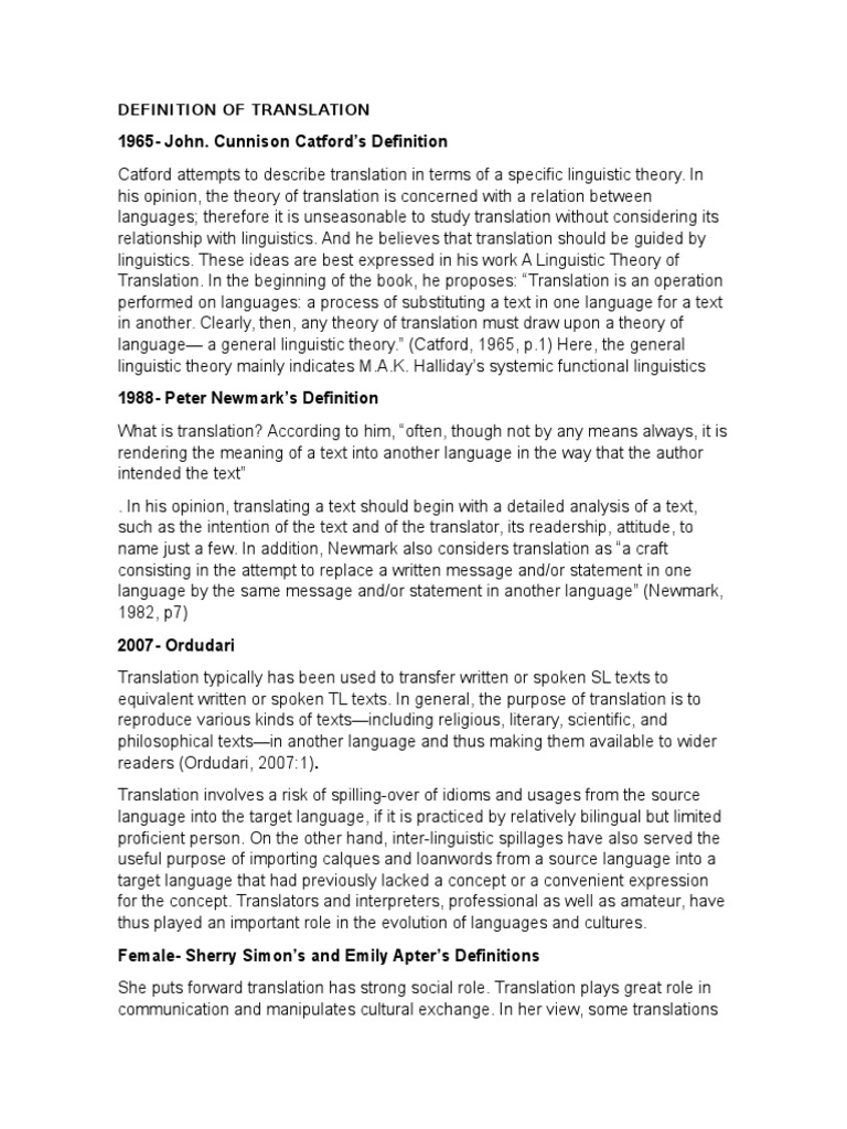 Definition of Translation | PDF | Translations | Linguistics