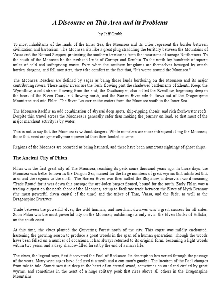 A Discourse On Phlan and Its Problems | PDF | Orc (Middle Earth) | Elf ...