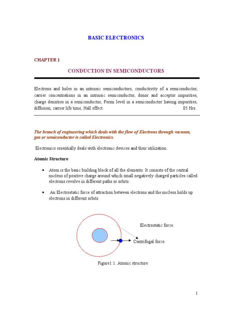 Basic Electronics Notes | PDF | Semiconductors | P–N Junction