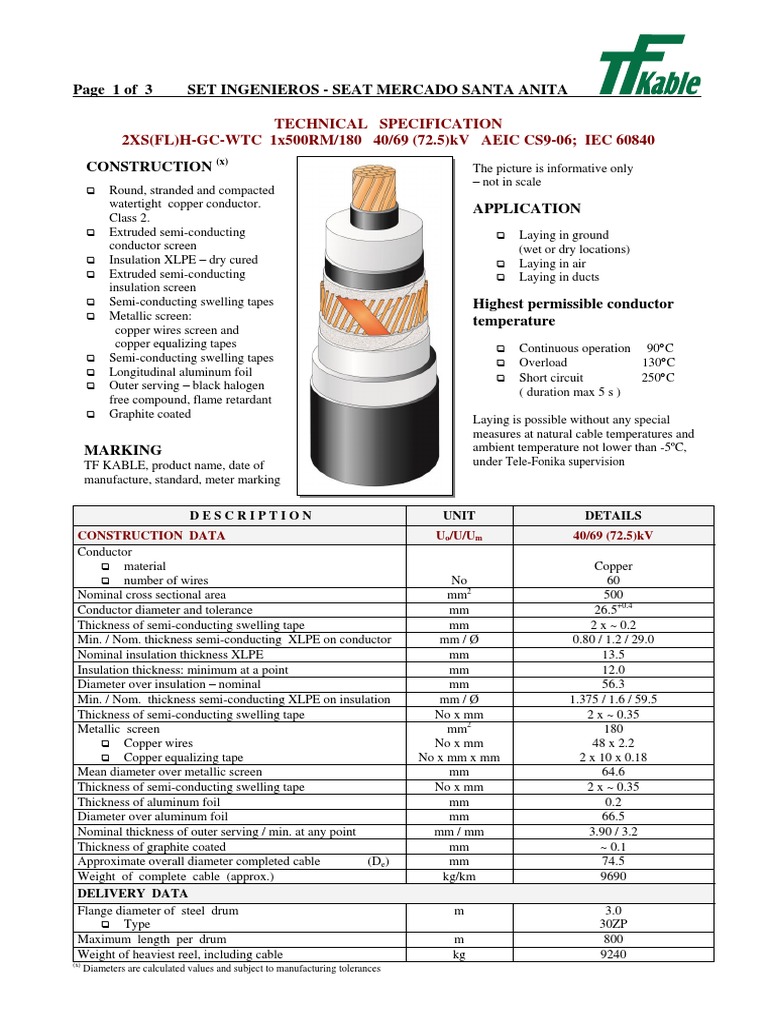 Technical Specification and Performance Data for 2XS(FL)H-GC-WTC ...