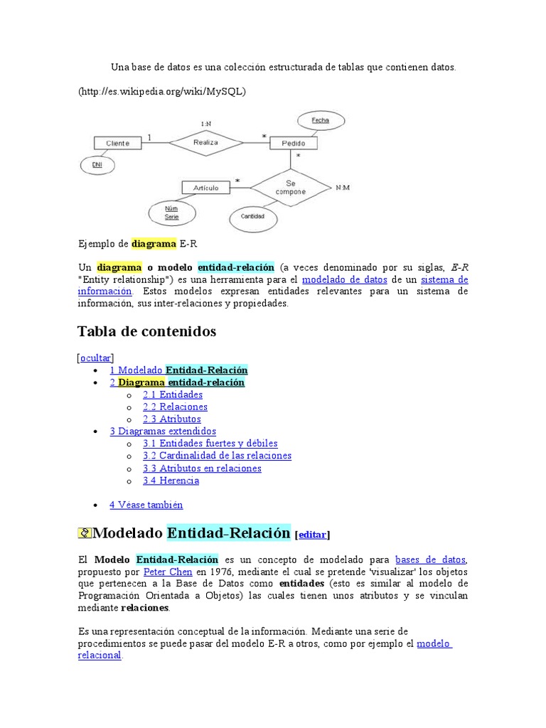 Diagrama Entidad Relación | PDF | Informática | Software