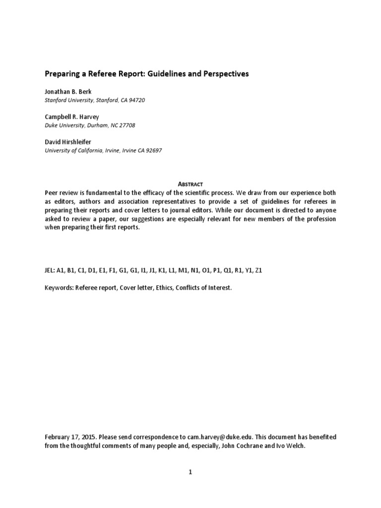 Bulding A Referee Report PDF | PDF