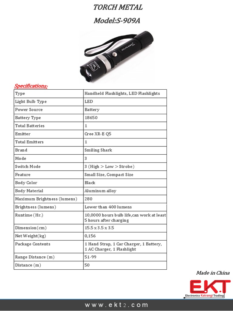Torch | PDF | Flashlight | Lighting