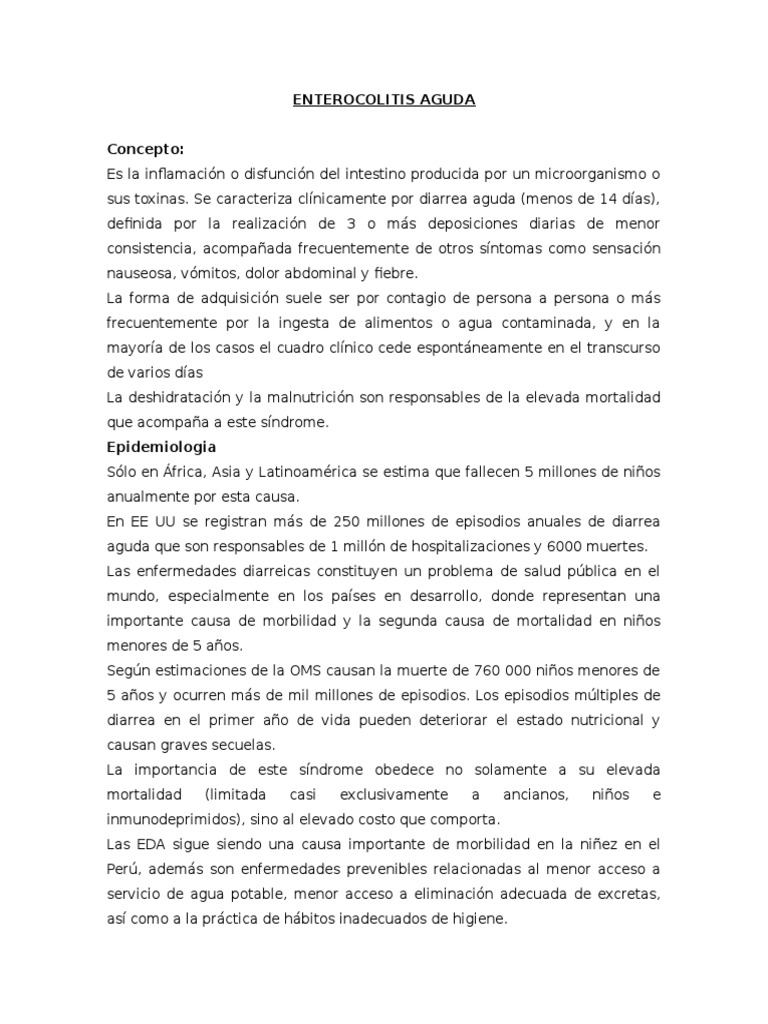 Enterocolitis Aguda: Causas y Epidemiología | PDF | Cólera | Inmunología