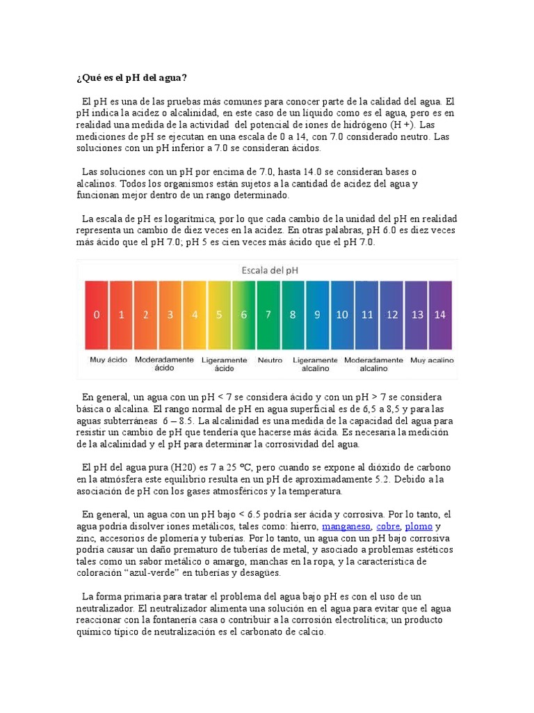 Qué Es El PH Del Agua | PDF | Ph | Átomos