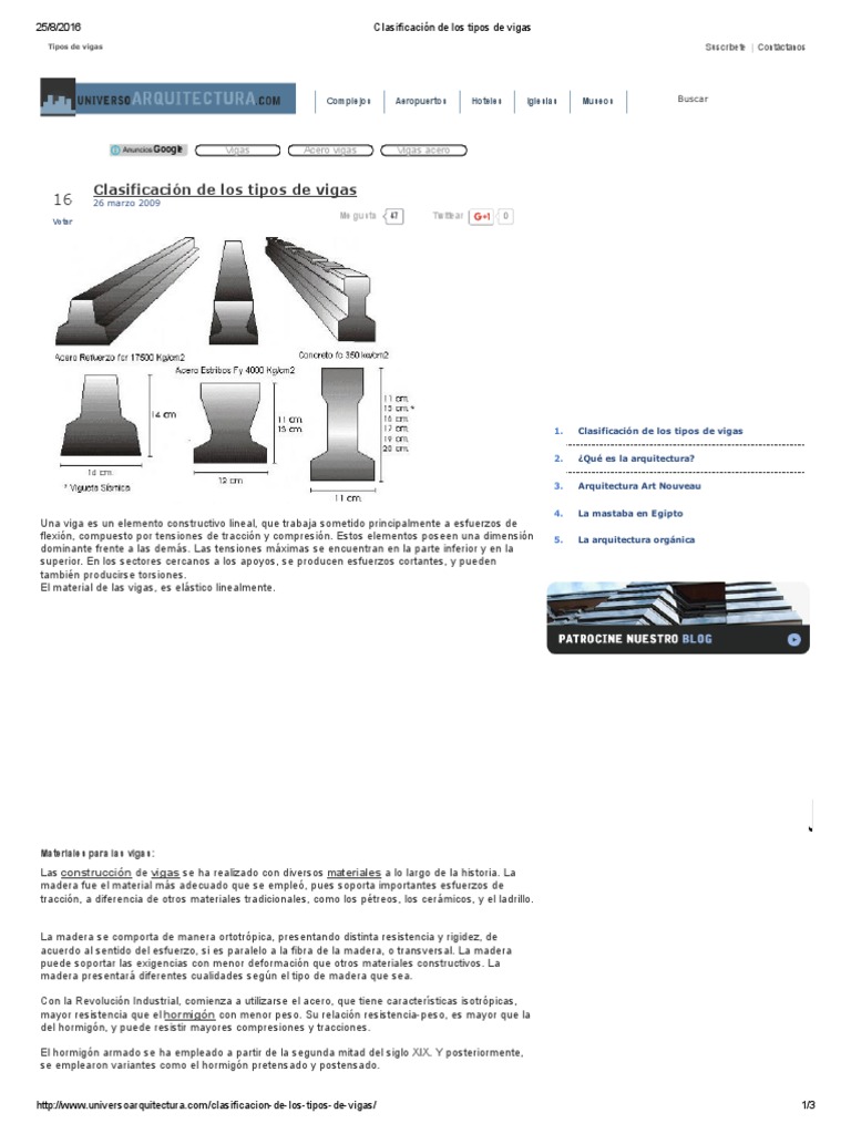 Clasificación de Los Tipos de Vigas | Ingeniero civil | Ingeniería de ...