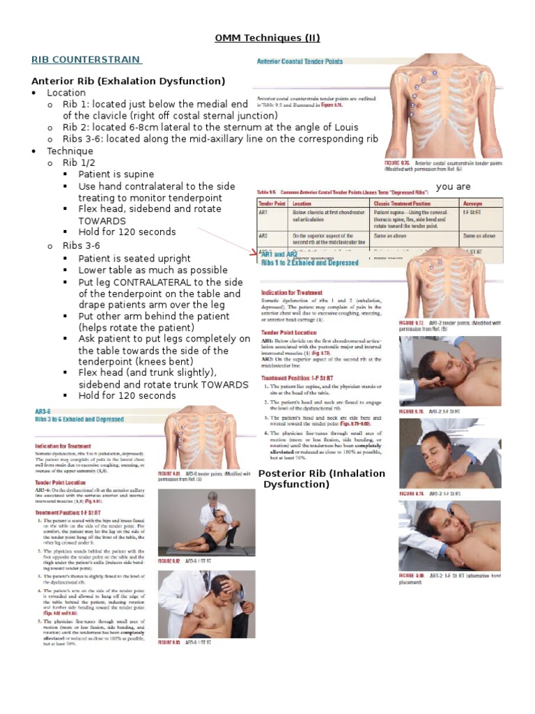 Omm Techniques Practical Study Guide | PDF | Anatomical Terms Of Motion ...