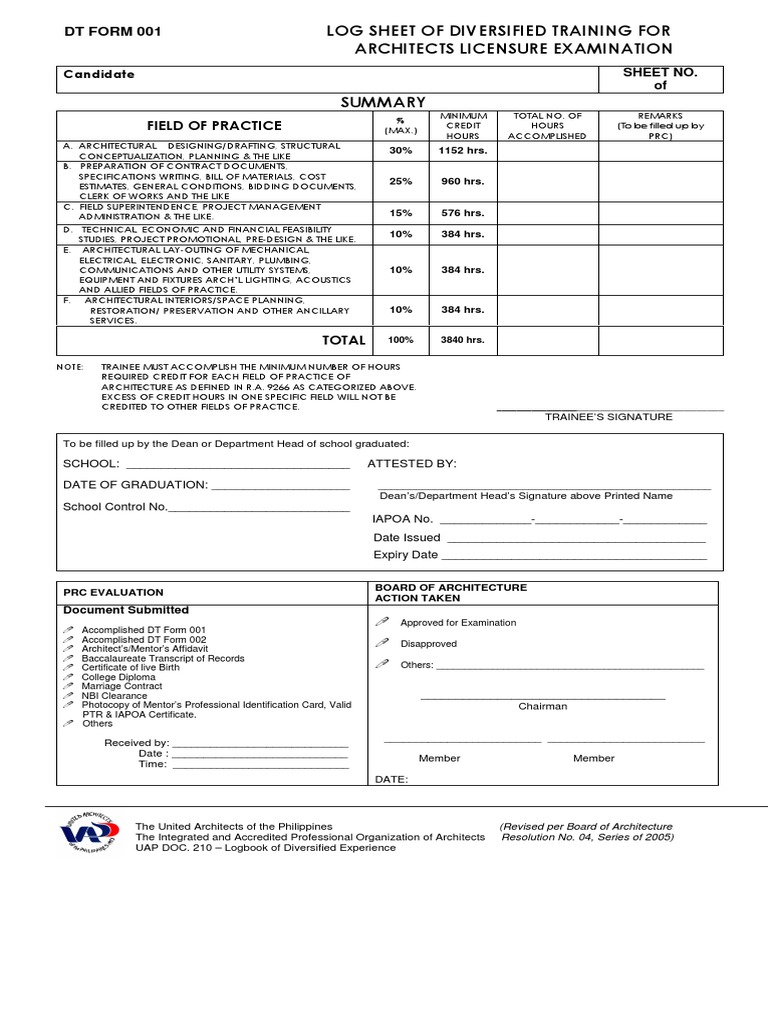 Logbook For Architectural Apprenticeship | PDF