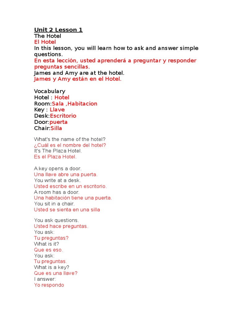 Unit 2 Lesson 1 | PDF