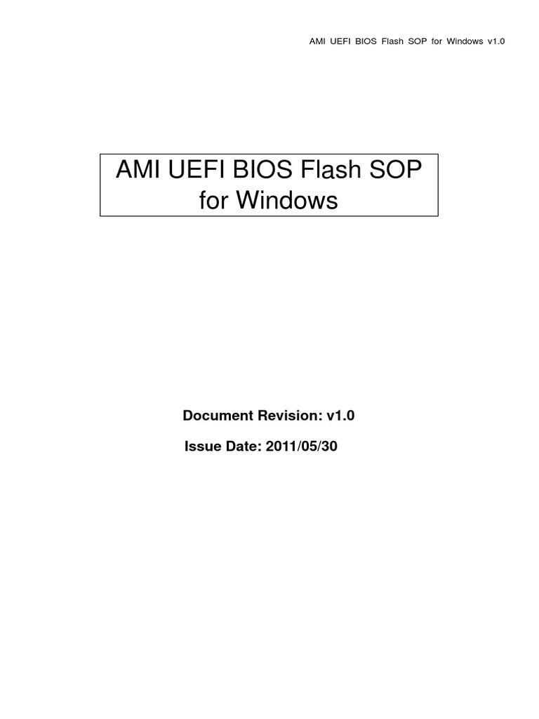 AMI UEFI Flash SOP For Windows | PDF