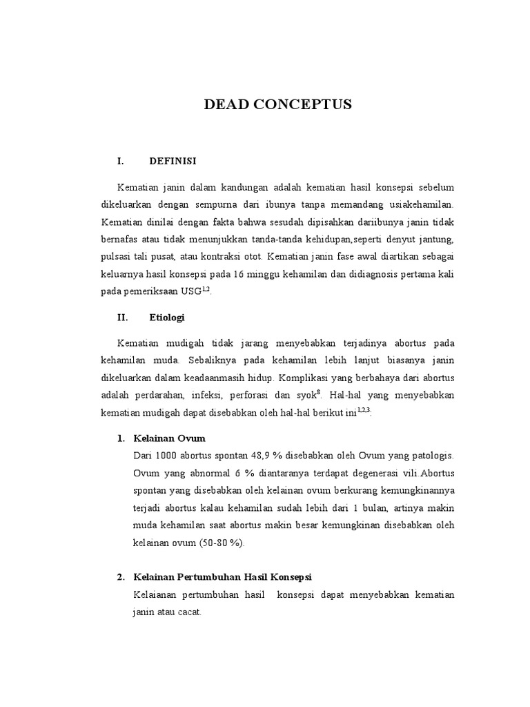 DEAD CONCEPTUS: PENYEBAB DAN PENANGANANNYA | PDF
