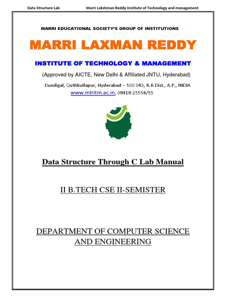 Data Structures Lab Manual | PDF | Computers