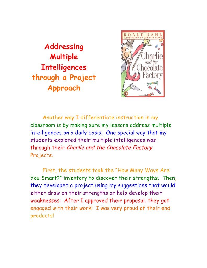 Addressing Multiple Intelligences Through A Project Approach | PDF ...