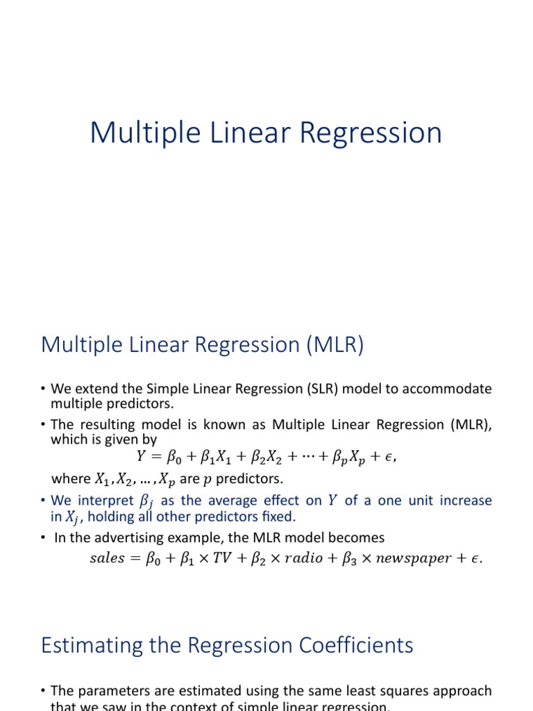 Mlr | Linear Regression | Multicollinearity