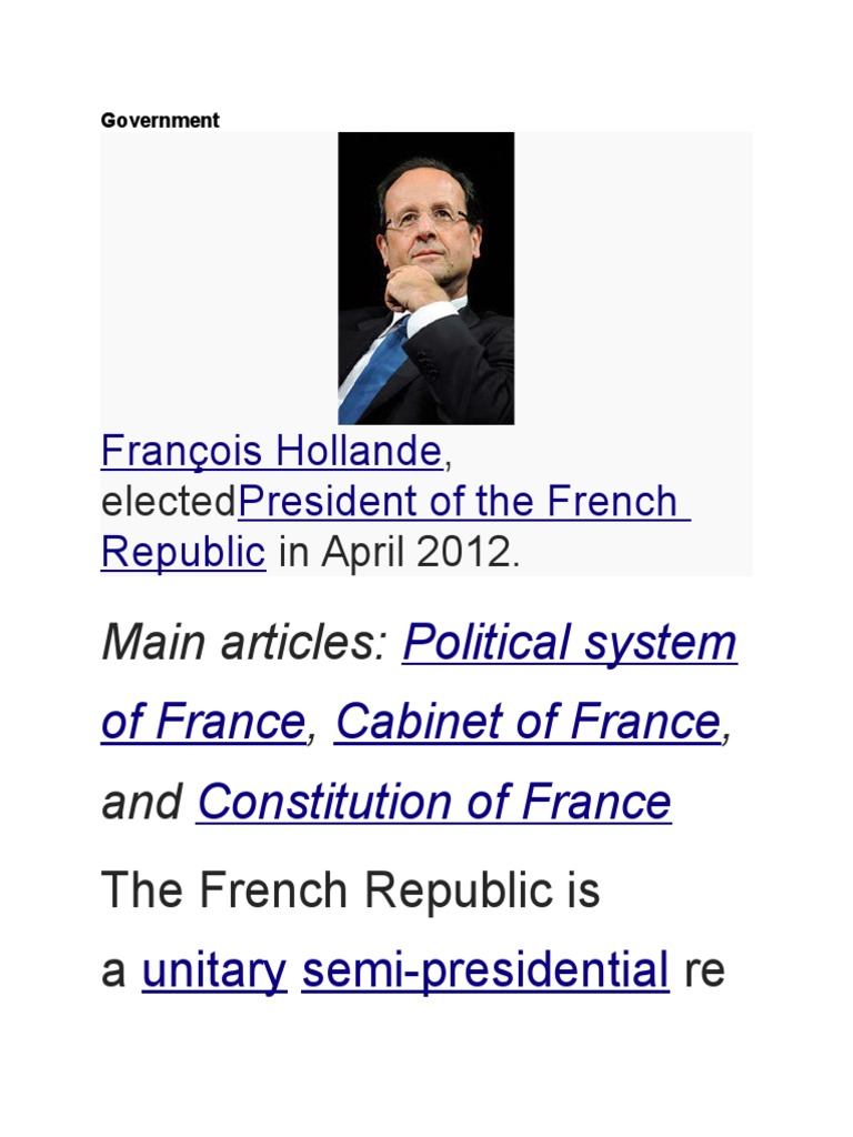 Main Articles:,, And: Political System of France Cabinet of France ...