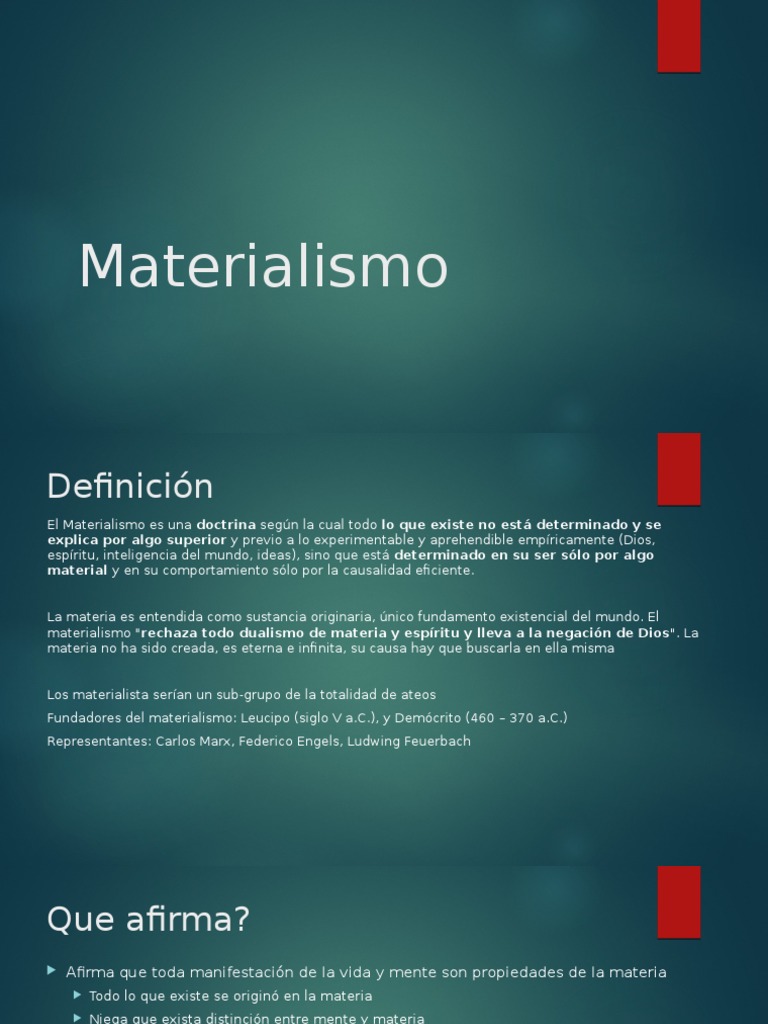 El Materialismo | PDF | Materialismo | Importar