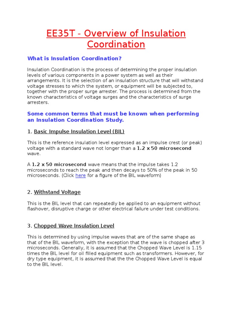 Insulation Coordination | Download Free PDF | Insulator (Electricity ...