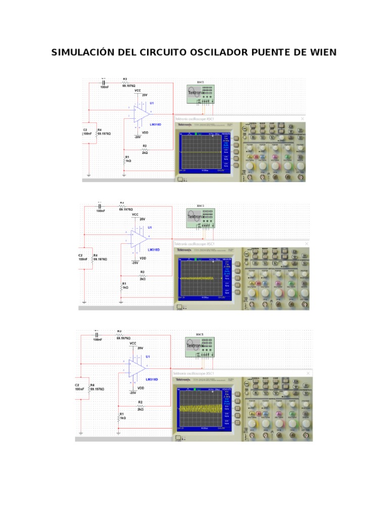Simulación Del Circuito Oscilador Puente de Wien | PDF