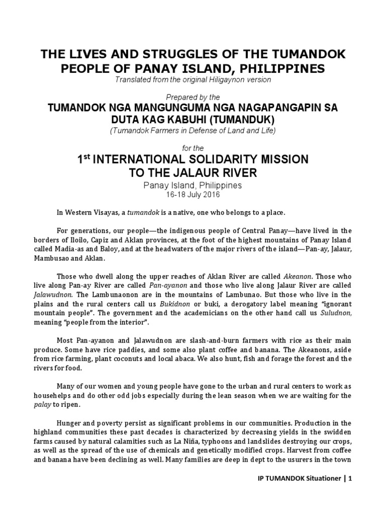 Tumandok People's Struggles and History | PDF | Rice | Military