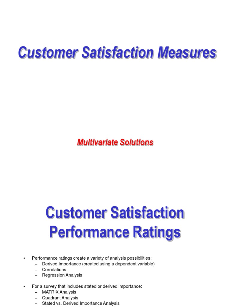 Customer Satisfaction Measures | PDF | Regression Analysis ...