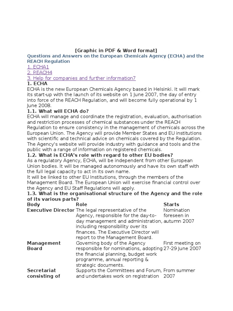 REACh Regulations | PDF | Government | Chemicals