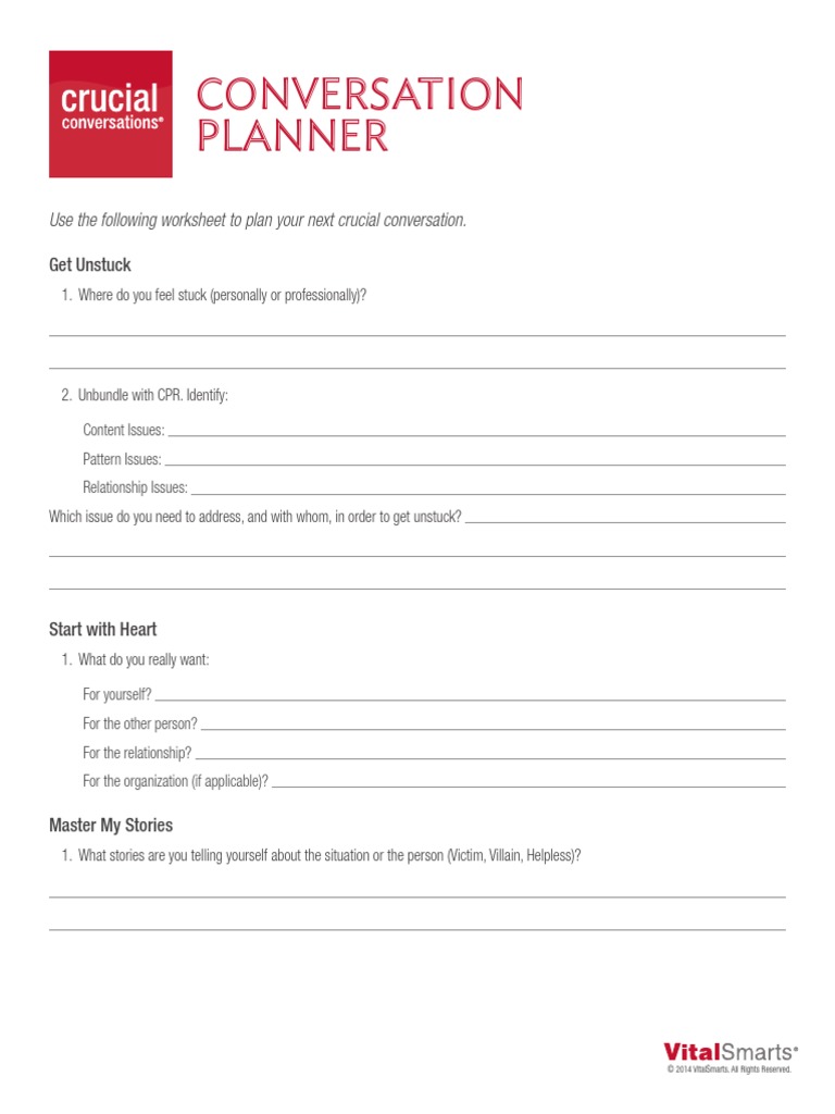 Crucial Conversations Planner | PDF | Self-Improvement