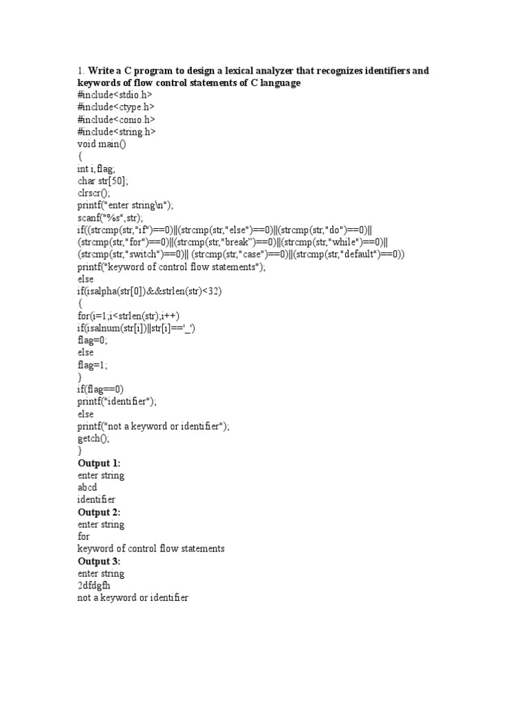CD Programs in C | PDF | Parsing | Reserved Word