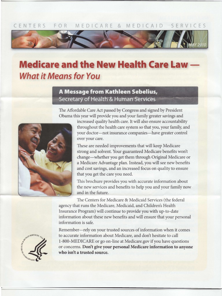 Sebelius Medicare Brochure | PDF | Medicare (United States) | Medicaid