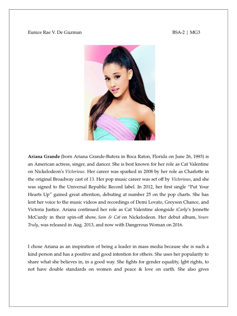 Ariana Grande (Born Ariana Grande-Butera in Boca Raton, Florida On June ...