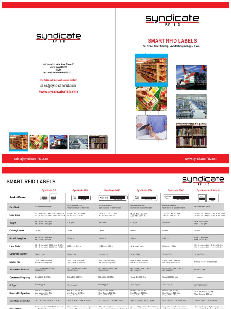 Syndicate RFID Smart Labels Flyer | PDF | Radio Frequency ...